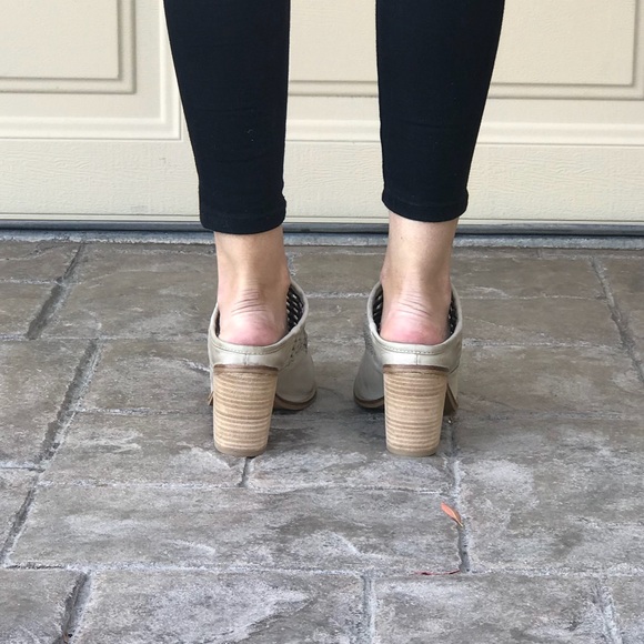 Anthropologie | Shoes | Cream Woven Distressed Leather Mule Clog | Poshmark
